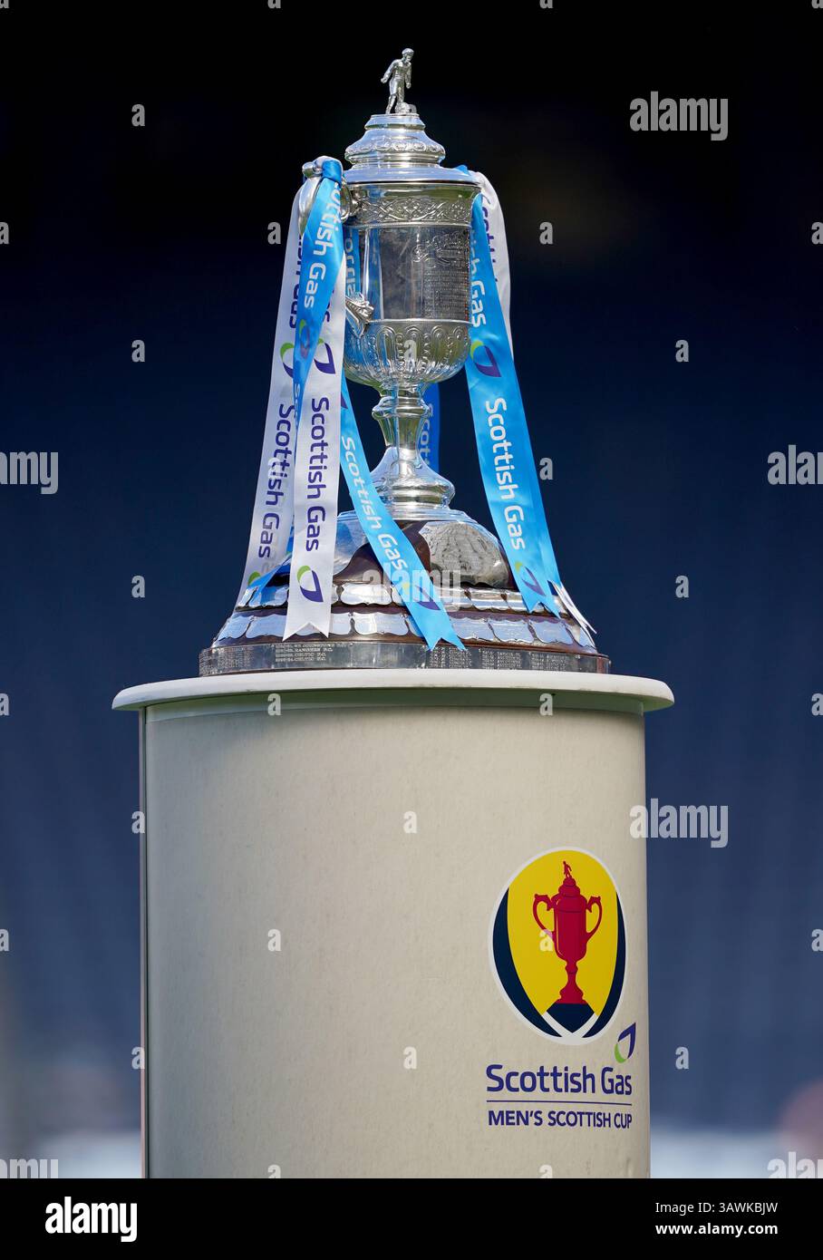 The Scottish Gas Men's Scottish Cup trophy pitch side ahead of the ...