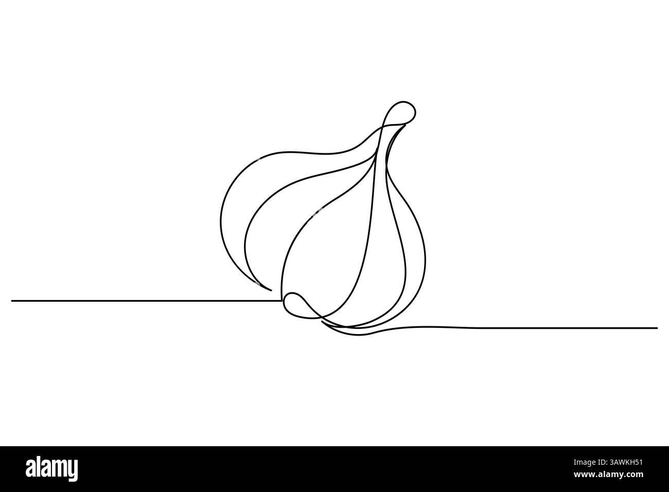 Garlic continuous one line drawing and minimalist style isolate outline ...