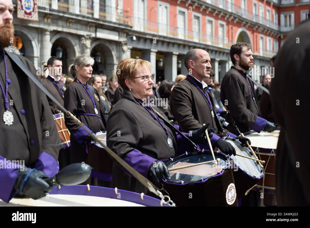 Madrid, Spain. 20th Apr, 2025. People before the procession of ...