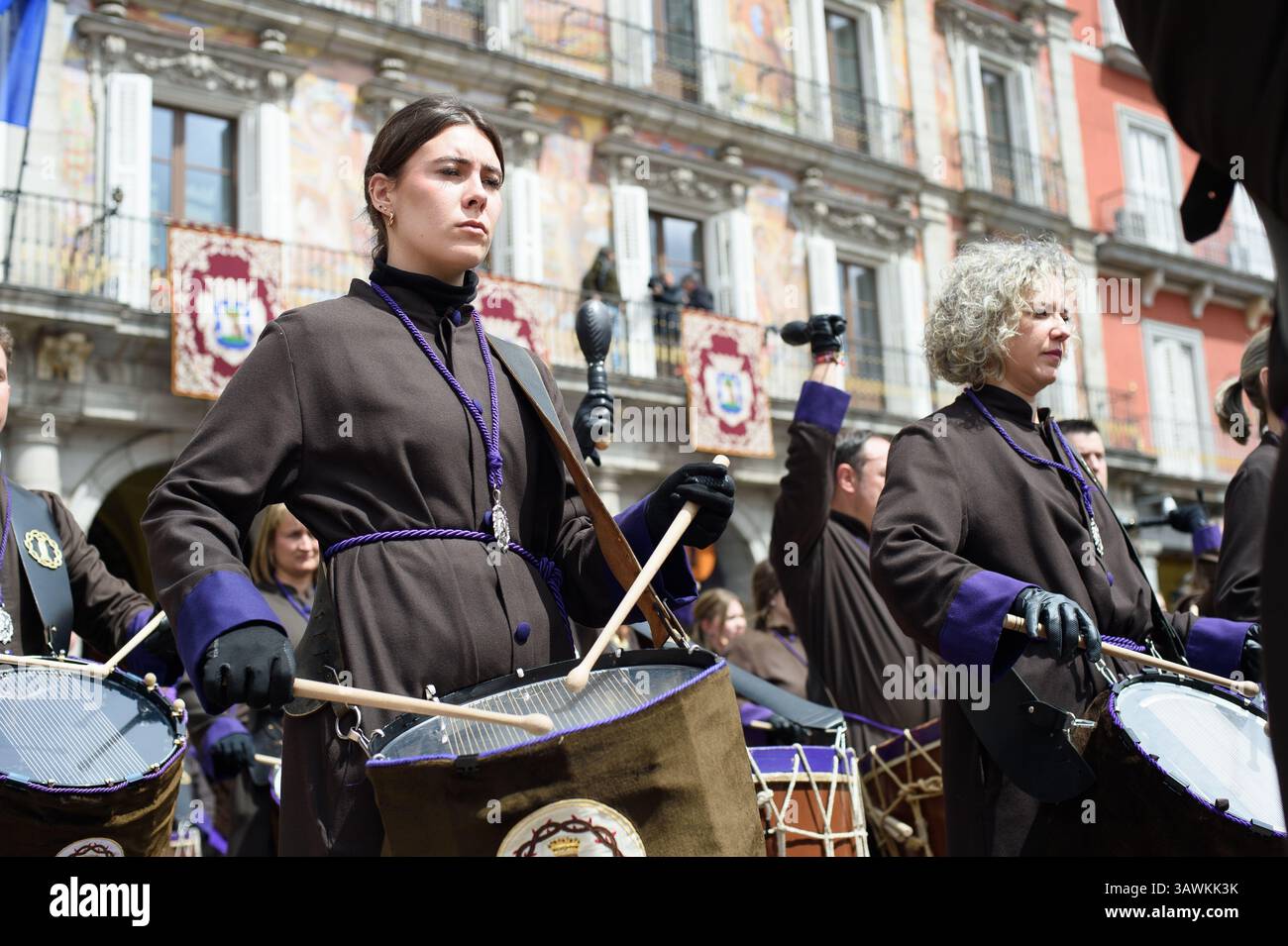 Madrid, Spain. 20th Apr, 2025. People before the procession of ...