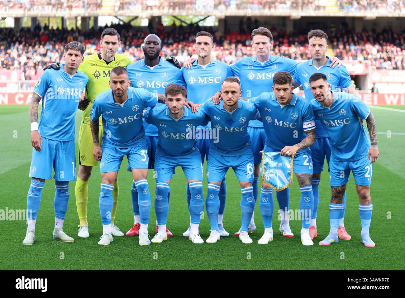 Monza, Italy. 19th Apr, 2025. Players of Ssc Napoli pose for a team ...