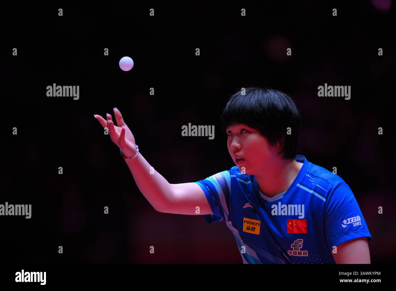 Macao, China. 20th Apr, 2025. Kuai Man serves during the women's ...