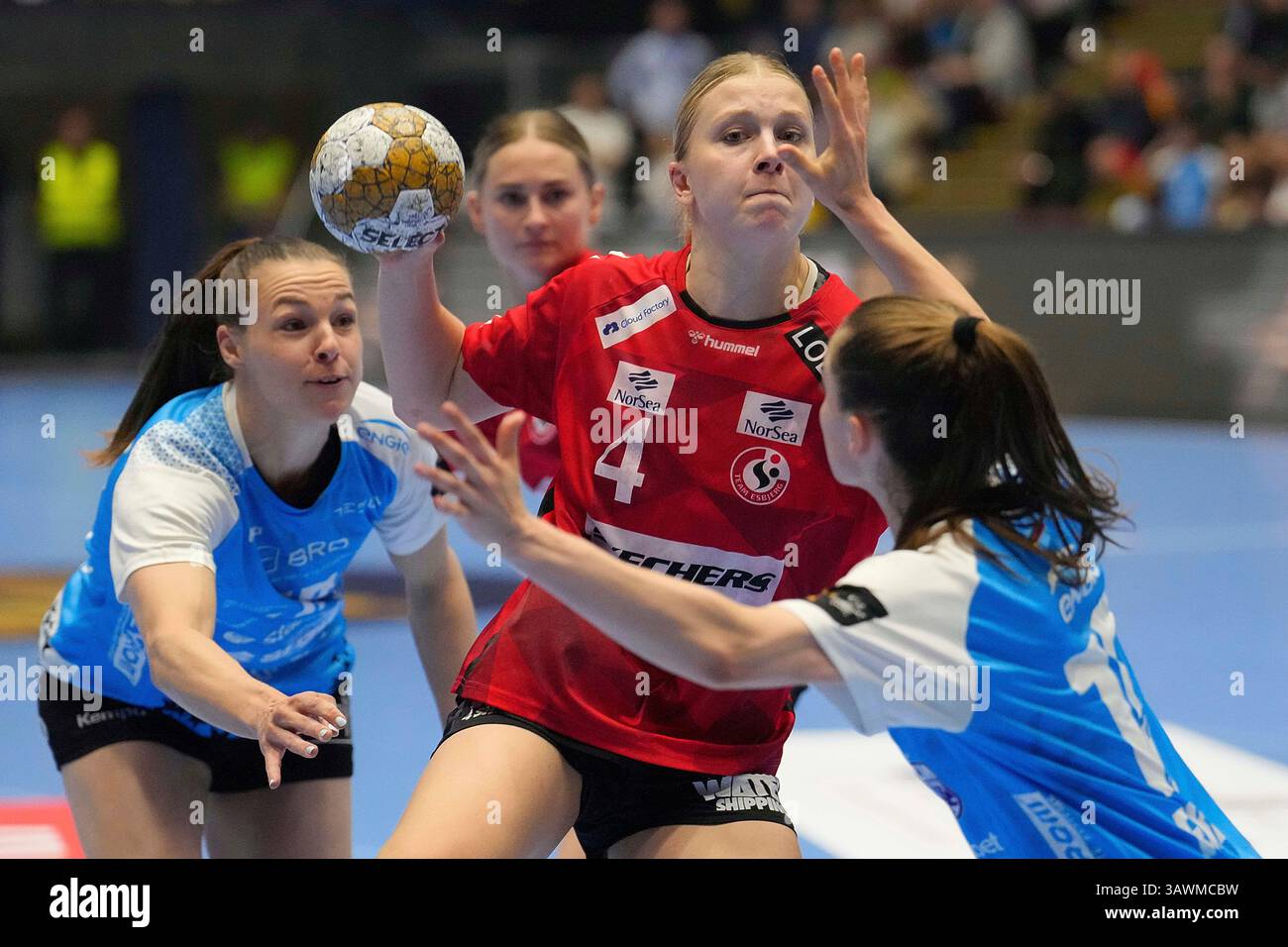 Michala Elsberg Moeller of Team Esbjerg attempts a shot at goal during ...