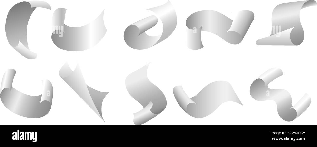 Bent paper with shadow mockup Cut Out Stock Images & Pictures - Alamy