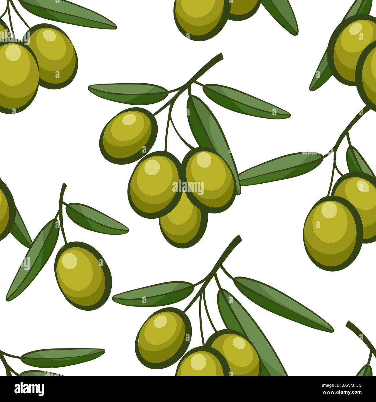 Branches olive tree seamless Stock Vector Images - Alamy