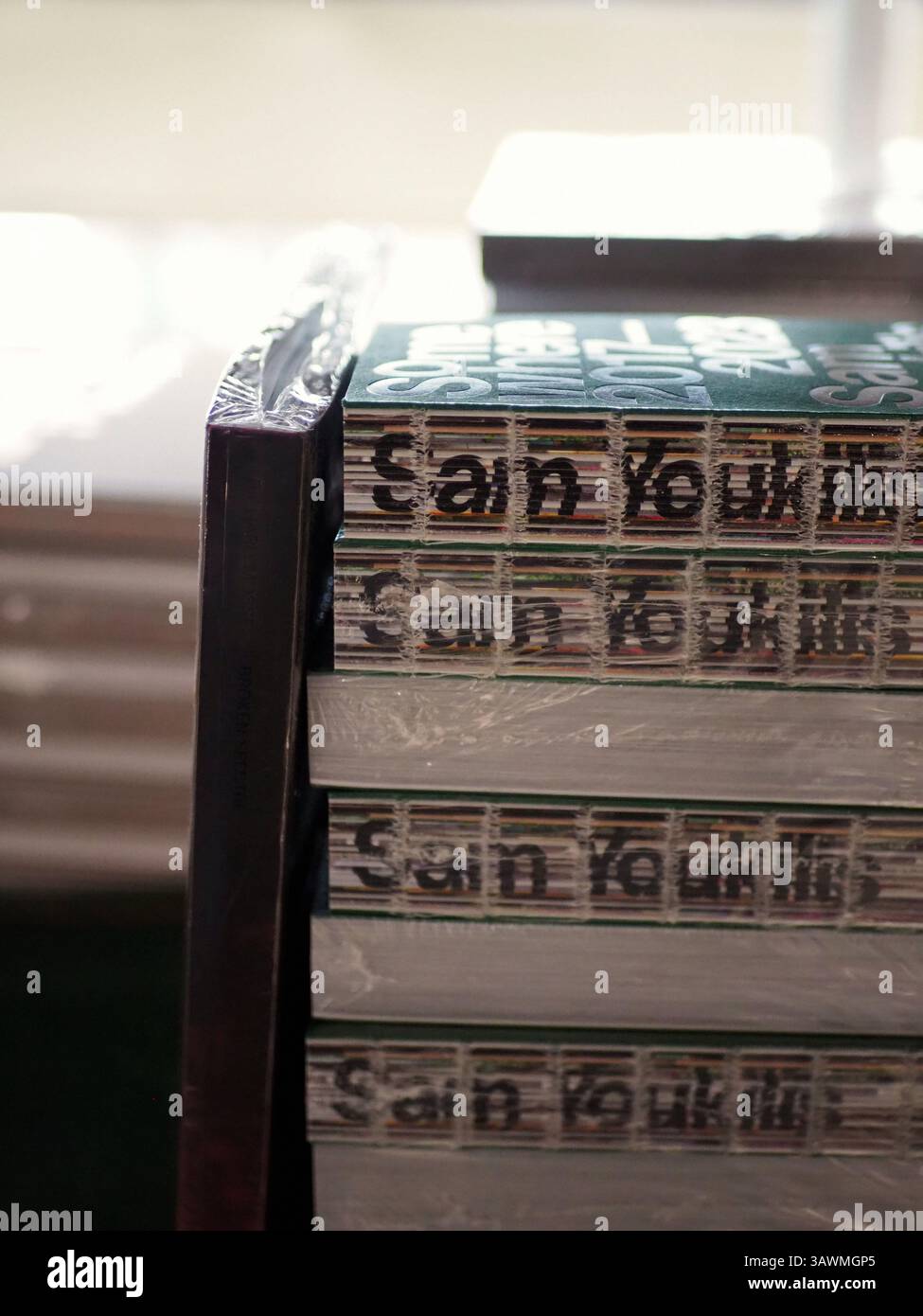 Stack of indie photo books with unique spine design at SKWAT Tokyo ...