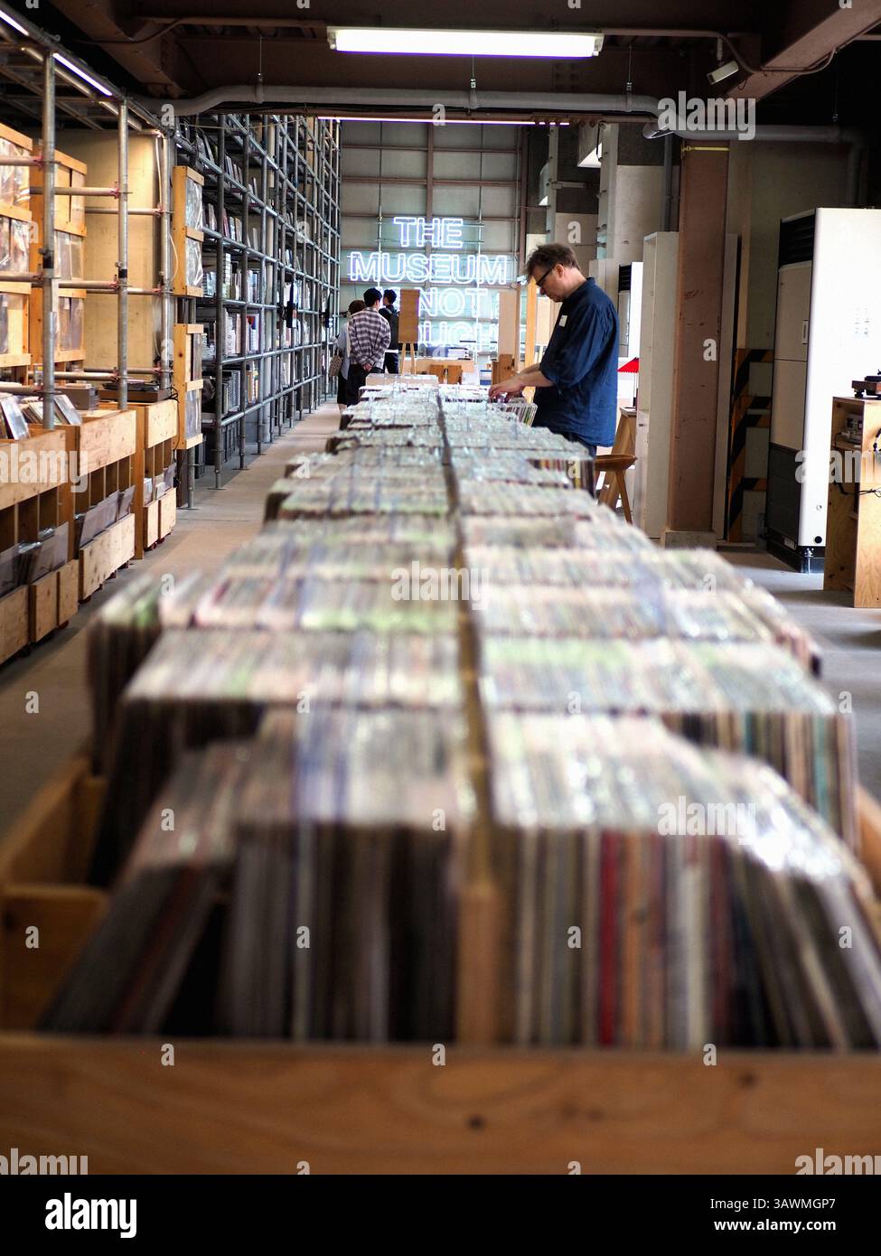 Record shop interior with vintage vinyl collection at SKWAT Kameari ...