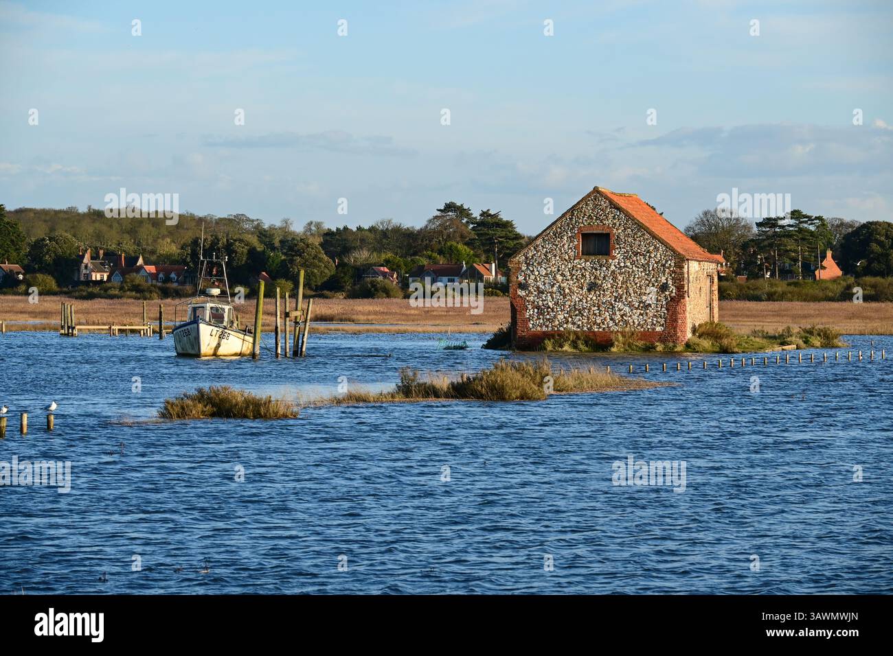 High tide flooding of the marshes around the old coal barn and former ...