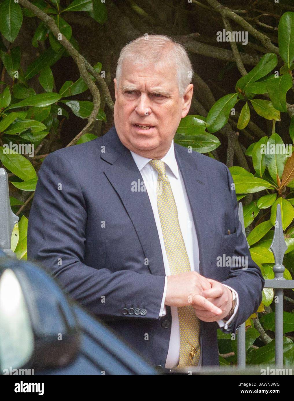 London, England, UK. 20th Apr, 2025. Prince ANDREW, Duke of York leaves ...