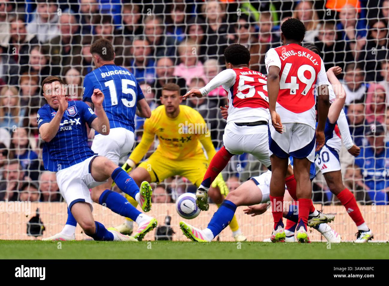 Arsenal's Ethan Nwaneri scores their side's fourth goal of the game ...