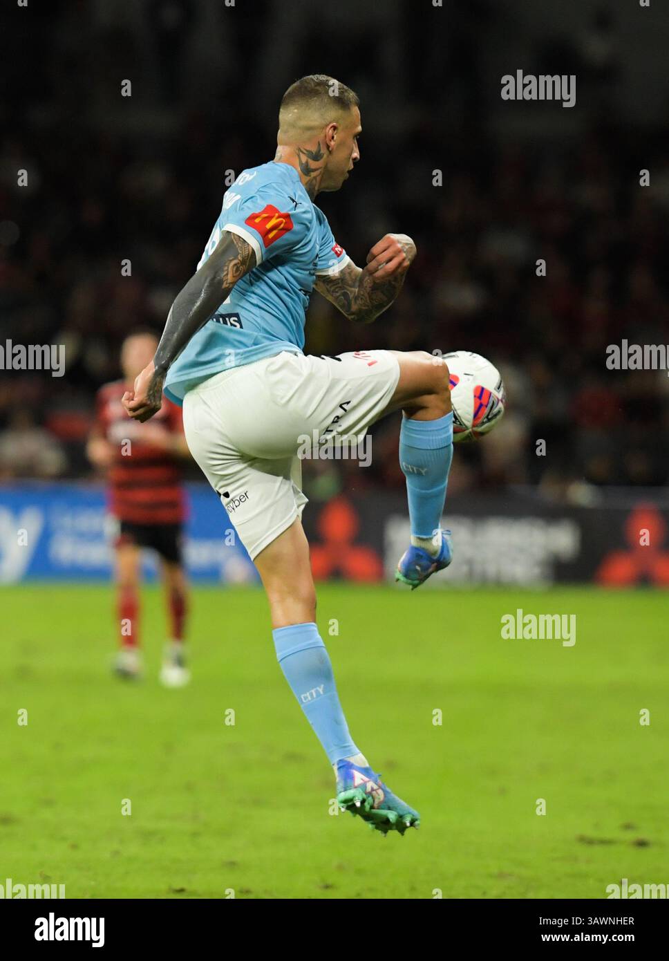 Parramatta, Australia. 19th Apr, 2025. German Ferreyra of Melbourne ...