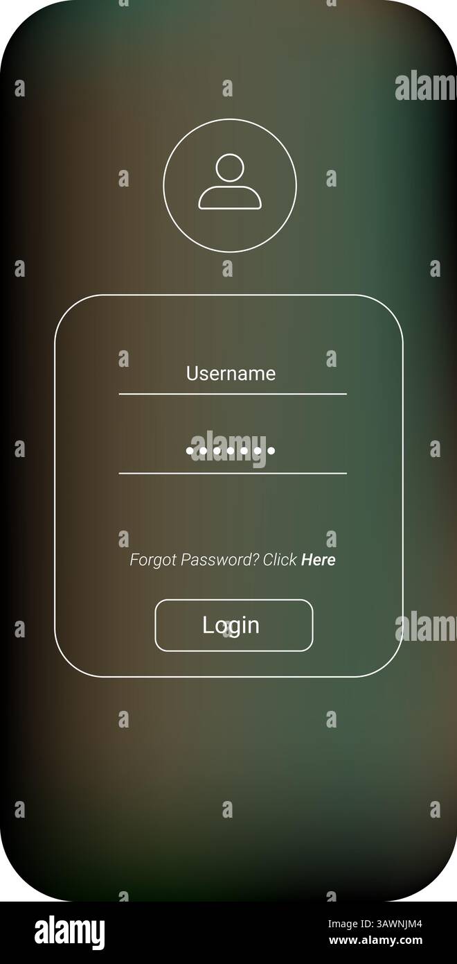 A minimalist login screen design optimized for mobile devices with dark ...