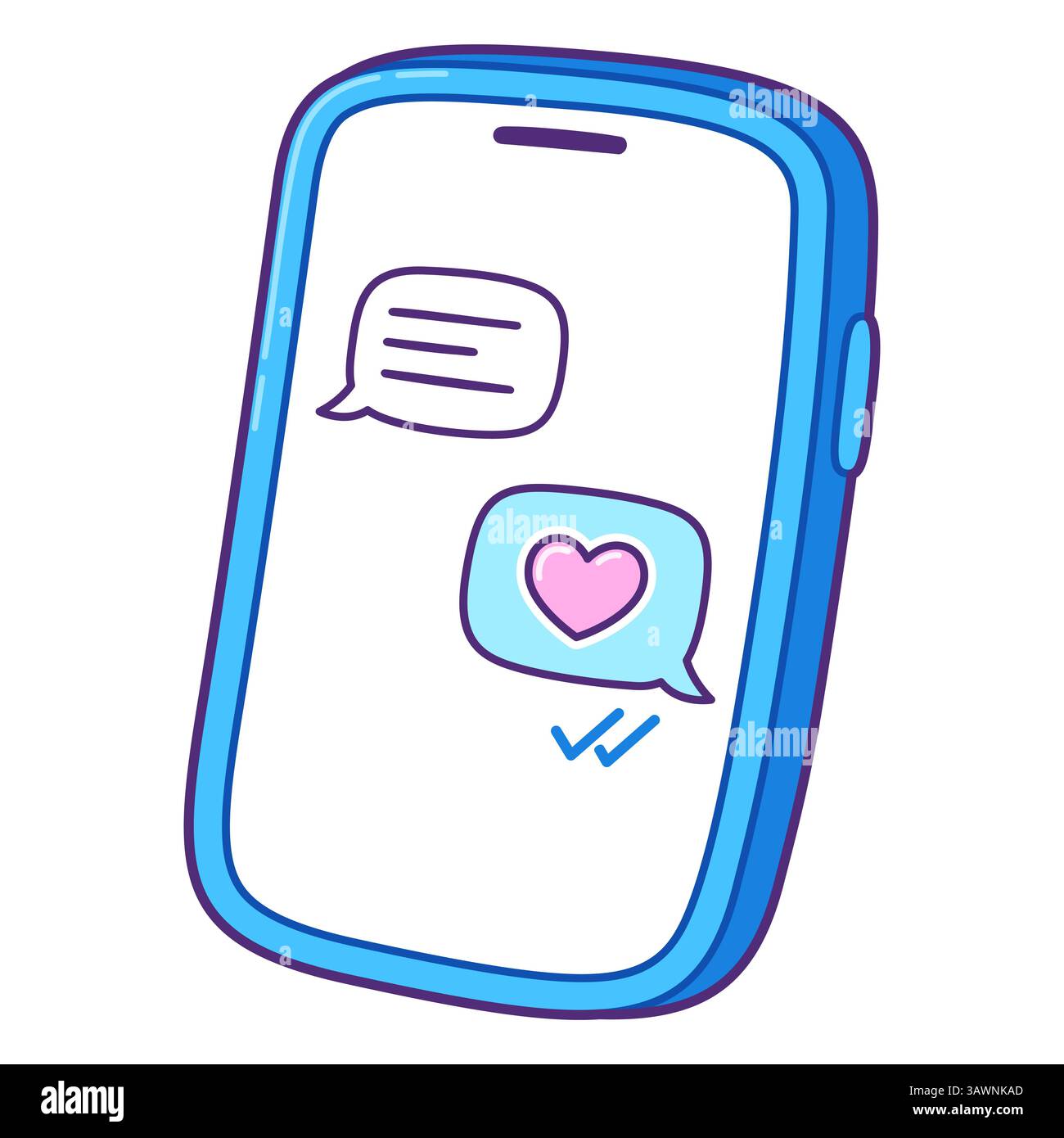 Left on Read. Smartphone text messaging chat, love confession delivered ...