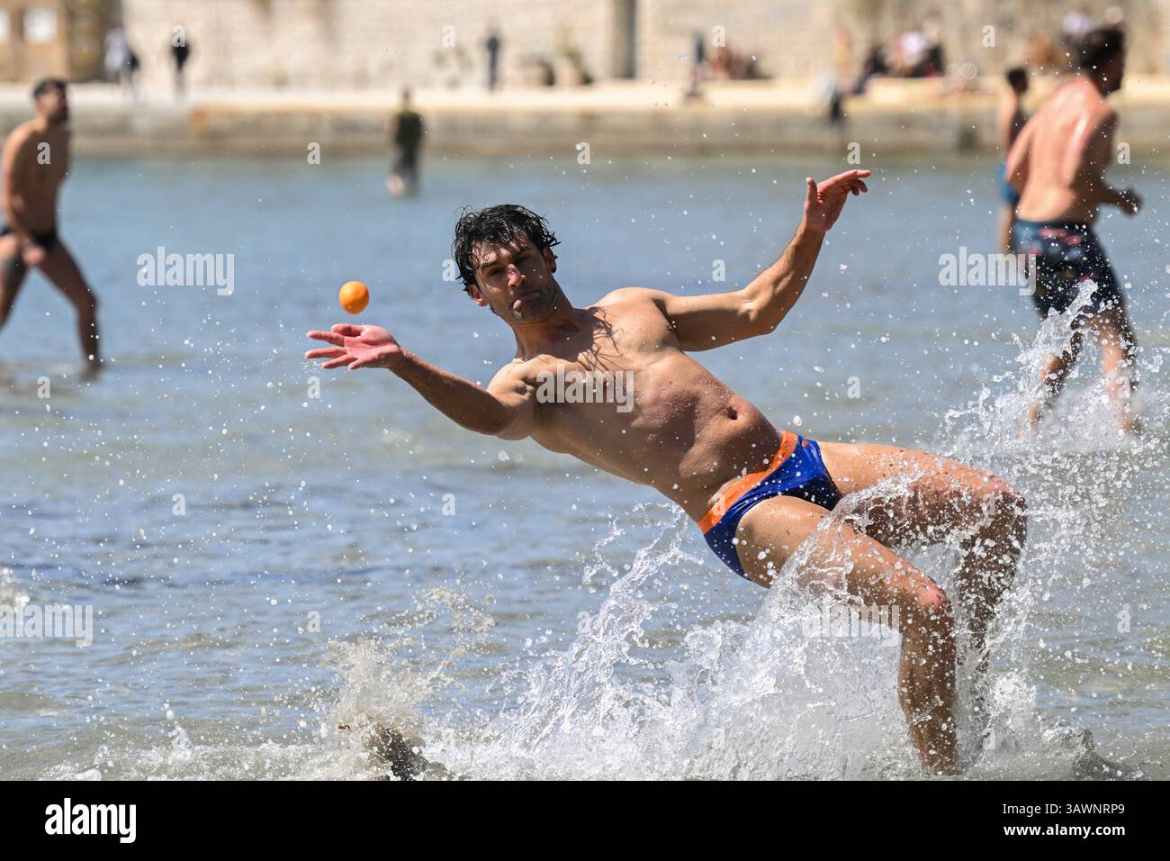 Croatia, Split, 200425. Easter morning on Bacvice beach. Photo: Tom Dubravec / CROPIX Split ...
