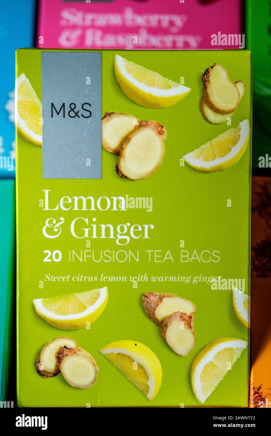 London UK, April 20 2025, Lemon and Ginger Marks and Spencer Organic ...