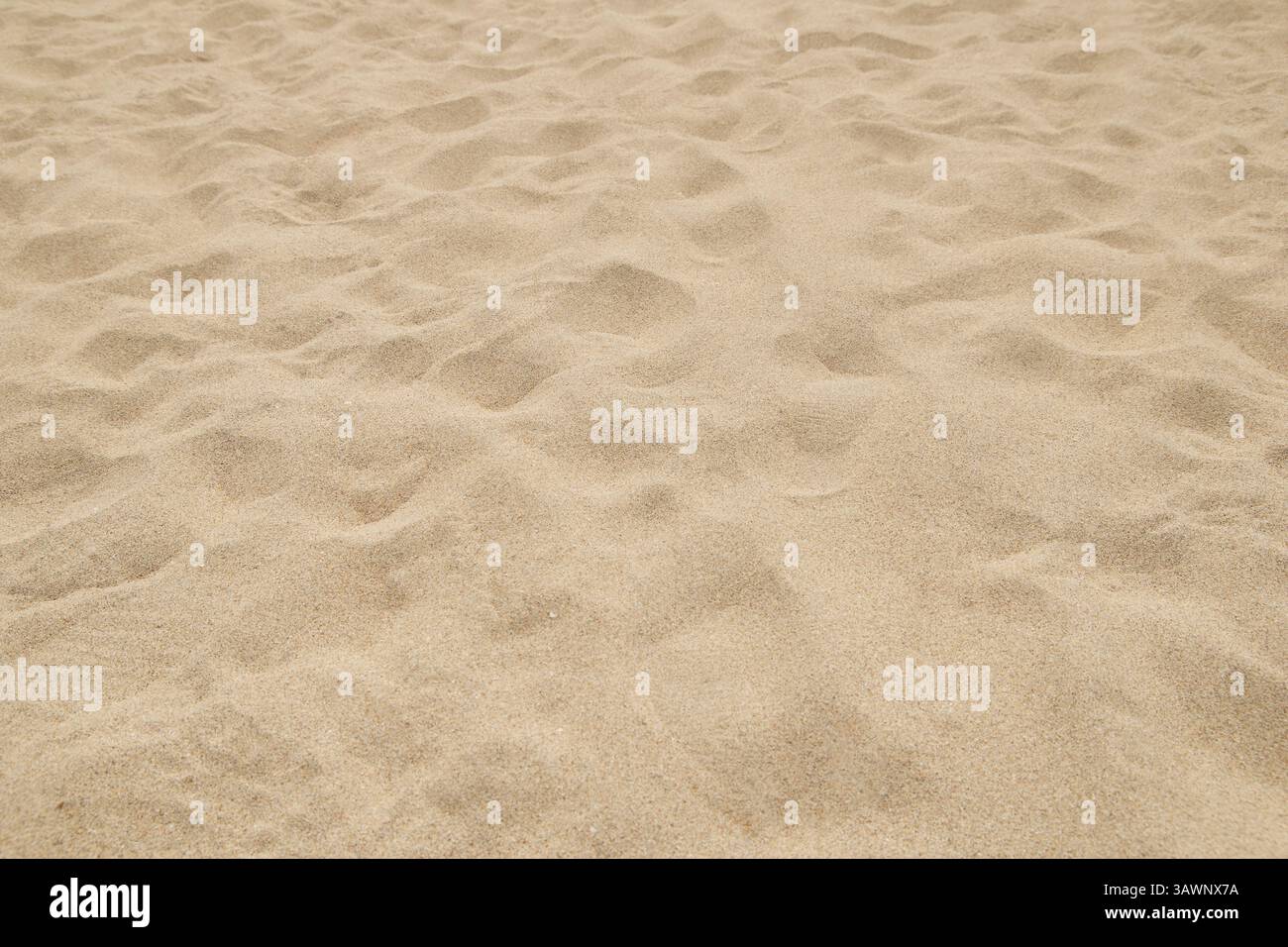 clean fine beach sand surface on bright sunny day, light beige or ...