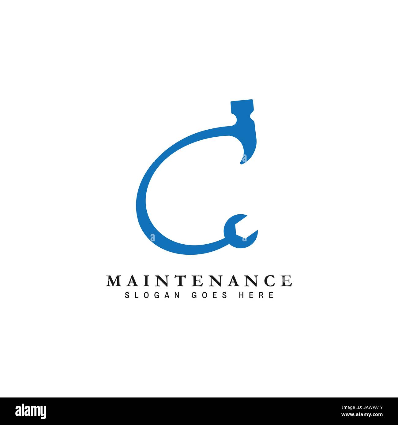 Letter C House Maintenance Logo. Alphabet C Building Construction Icon ...