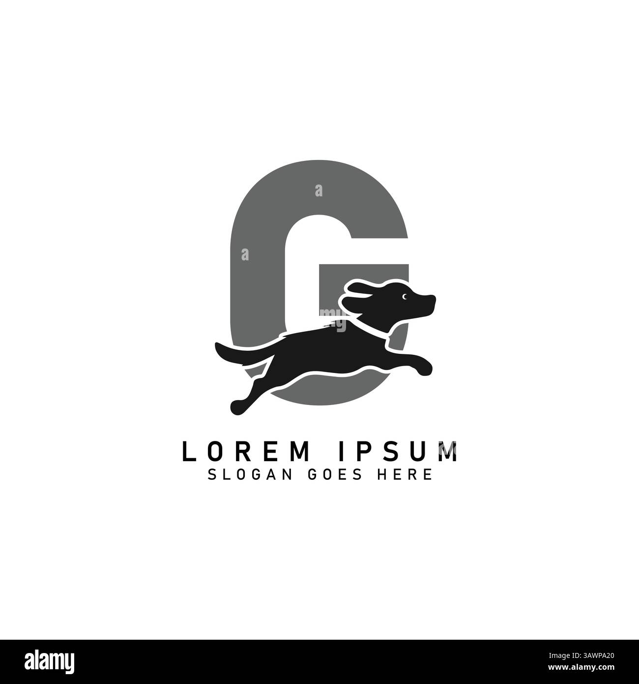 Initial Letter G Dog Logo. Alphabet G Dog Design vector illustration ...