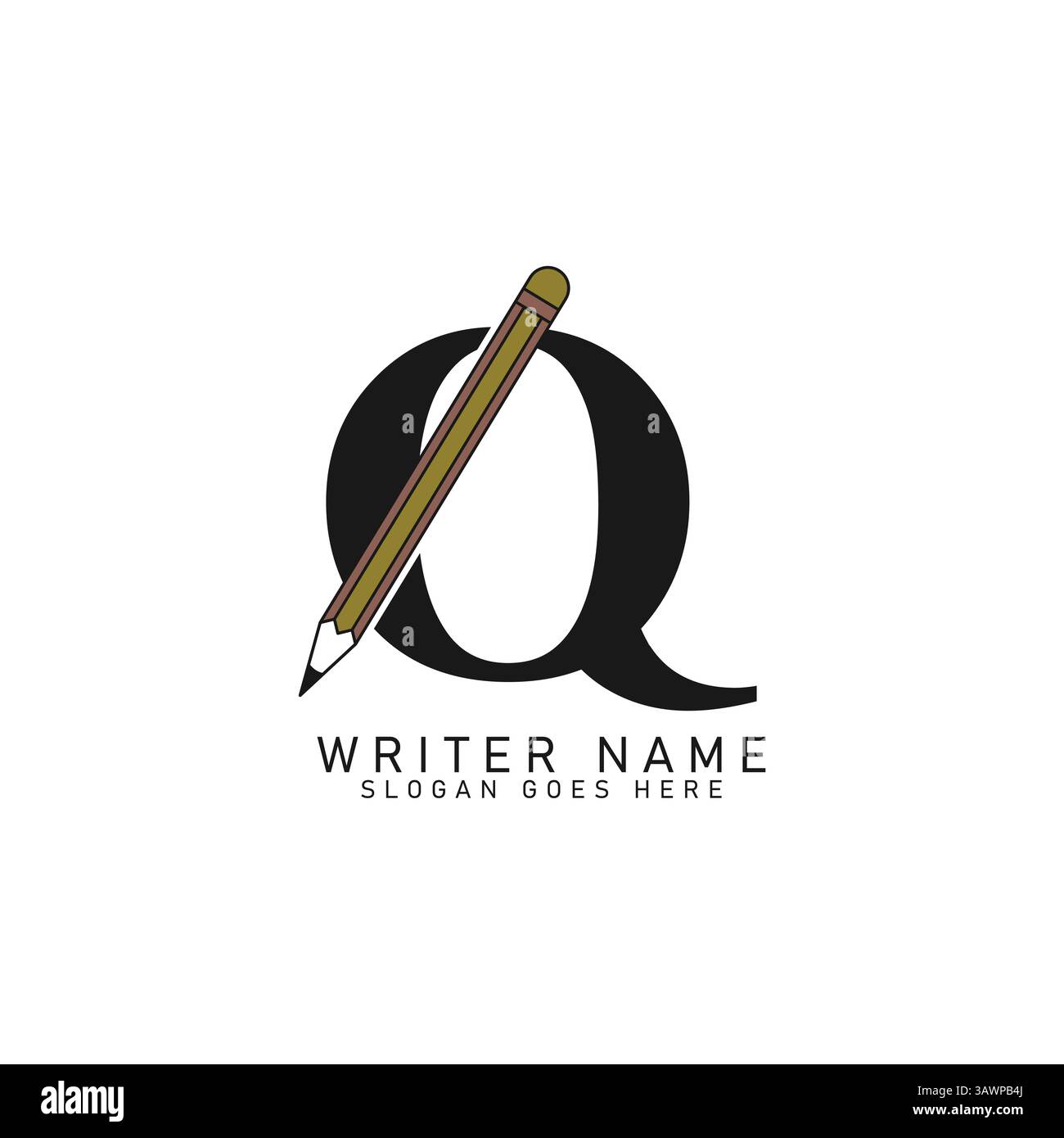 Letter Q Pencil Logo Design. Alphabet Q Lead Pencil Icon Stock Vector ...