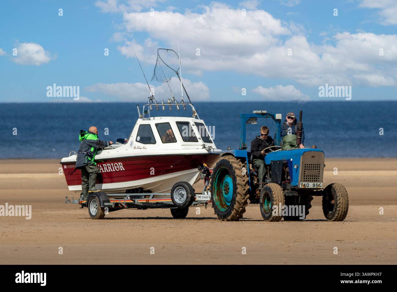 Launcing boat tractorss in Southport, Merseyside, 04.20.2025 On a ...