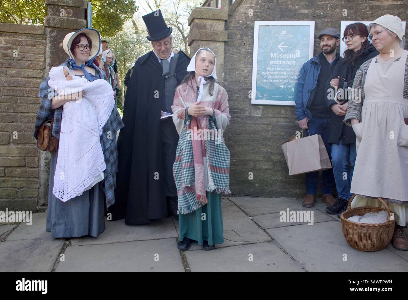 Thornton, West Yorkshire, UK, 20 Apr 2024, the Bronte Birthplace walk ...