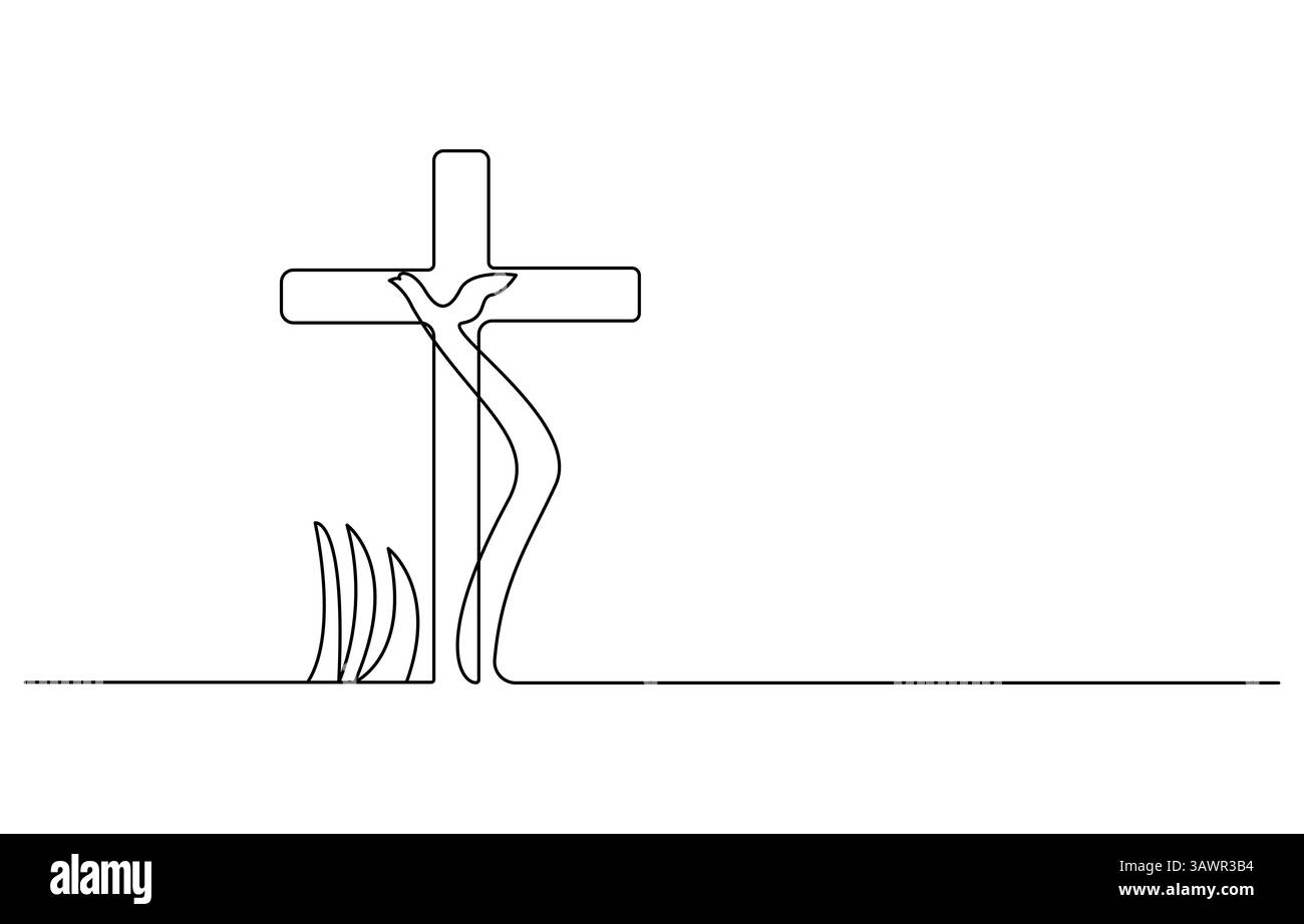 Pentecost Sunday concept one line drawing Stock Vector Image & Art - Alamy