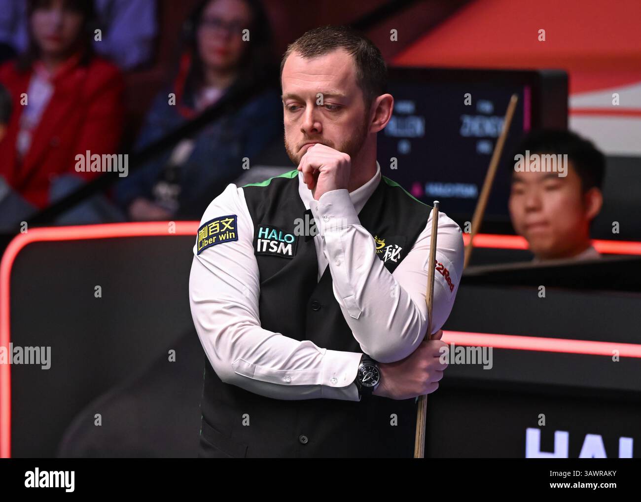 Sheffield, England, 20th April 2025. Mark Allen reacts during his Round ...