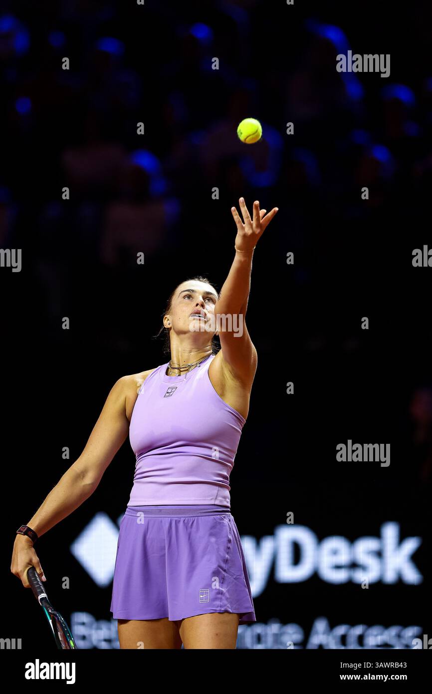 Stuttgart, Deutschland. 20th Apr, 2025. Im Bild Aryna Sabalenka Halbfinale Aryna Sabalenka vs ...