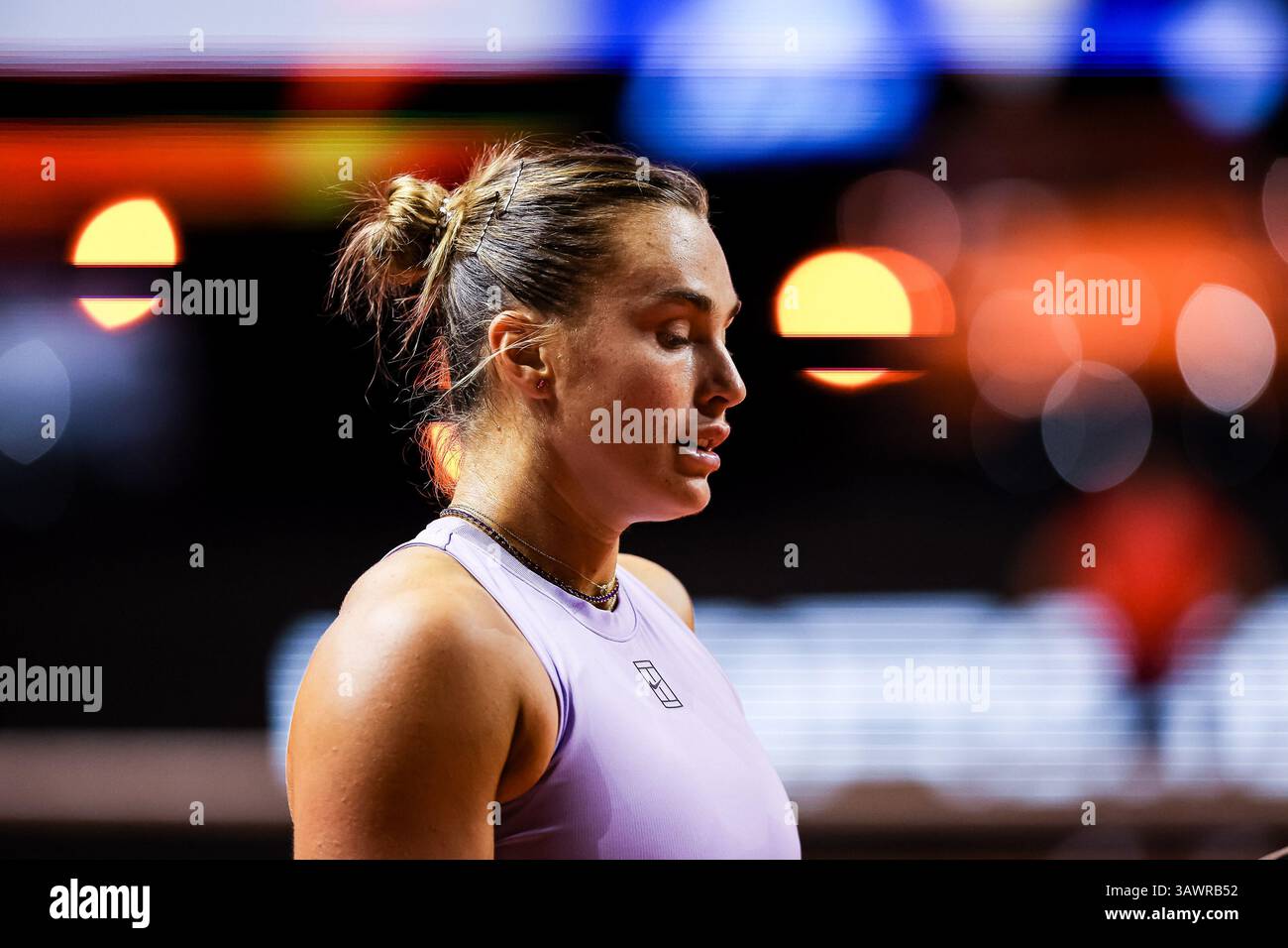 Stuttgart, Deutschland. 20th Apr, 2025. Im Bild Aryna Sabalenka Halbfinale Aryna Sabalenka vs ...