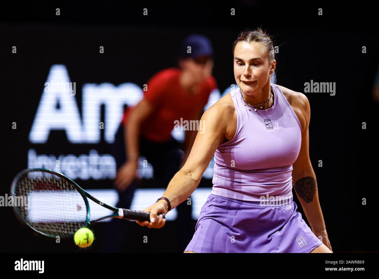 Stuttgart, Deutschland. 20th Apr, 2025. Im Bild Aryna Sabalenka Halbfinale Aryna Sabalenka vs ...