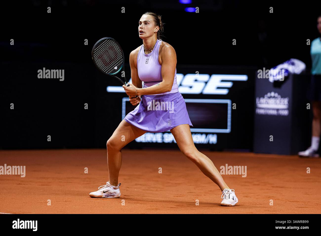 Stuttgart, Deutschland. 20th Apr, 2025. Im Bild Aryna Sabalenka Halbfinale Aryna Sabalenka vs ...