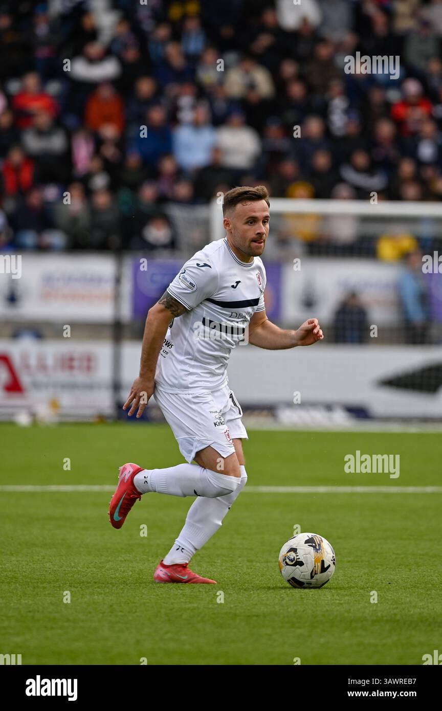 Falkirk, Scotland, UK. 19th April, 2025. Lewis Vaughan of Raith Rovers ...