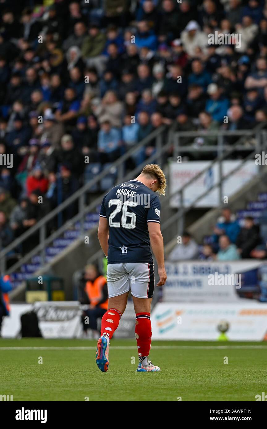 Falkirk, Scotland, UK. 19th April, 2025. Sean Mackie of Falkirk walks ...