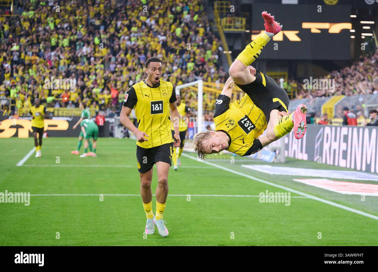 Dortmund's Daniel Svensson celebrates scoring during the Bundesliga ...