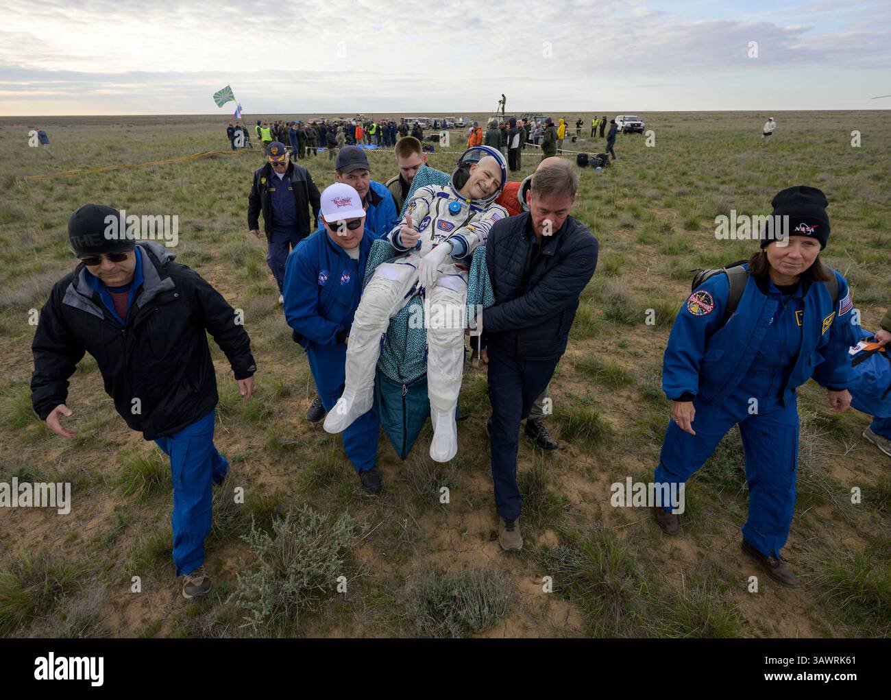 Zhezkazgan, Kazakhstan. 20th Apr, 2025. NASA astronaut Don Pettit is ...