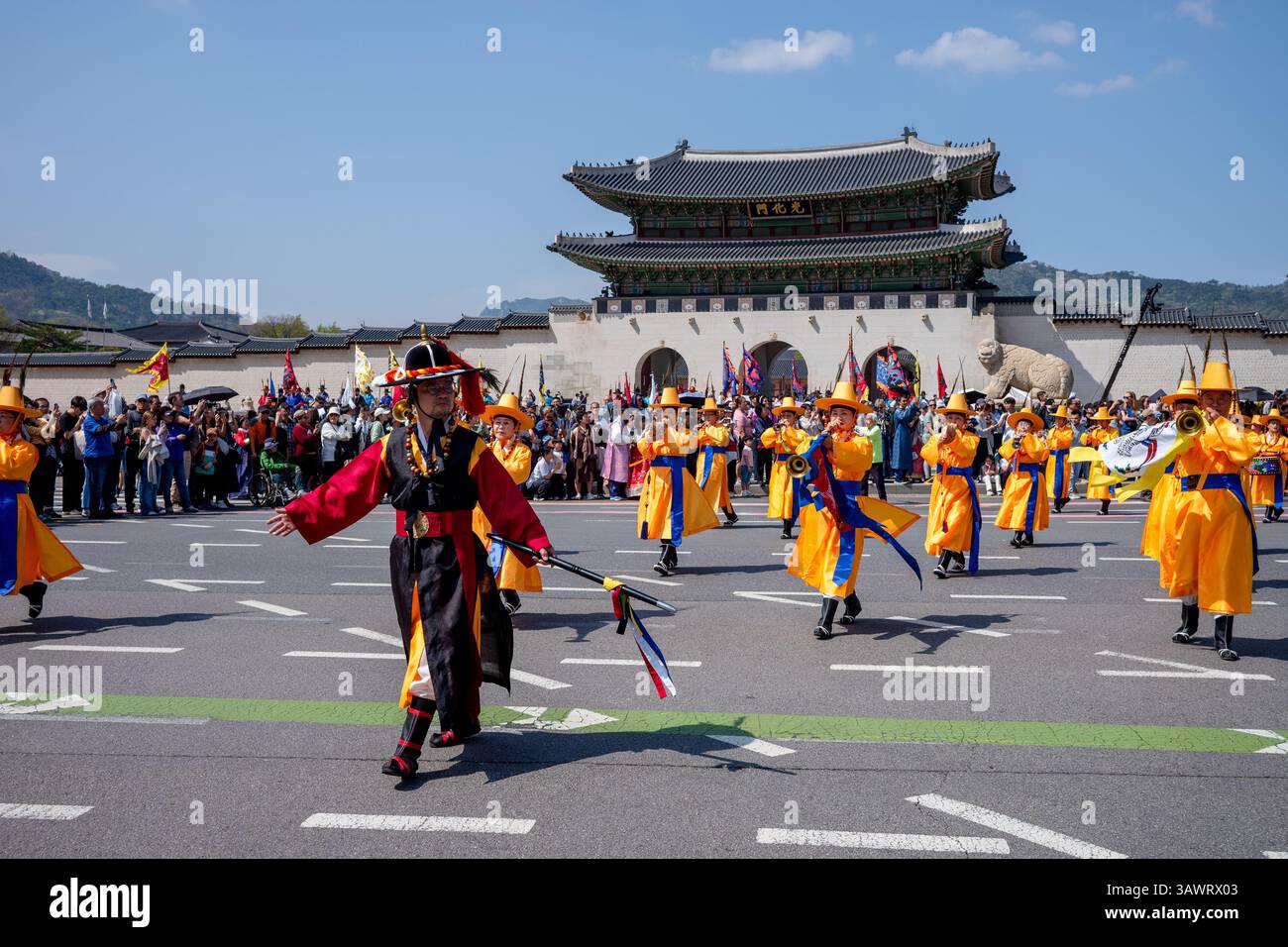 A ceremonial procession reenacting the return of spirit tablets of ...