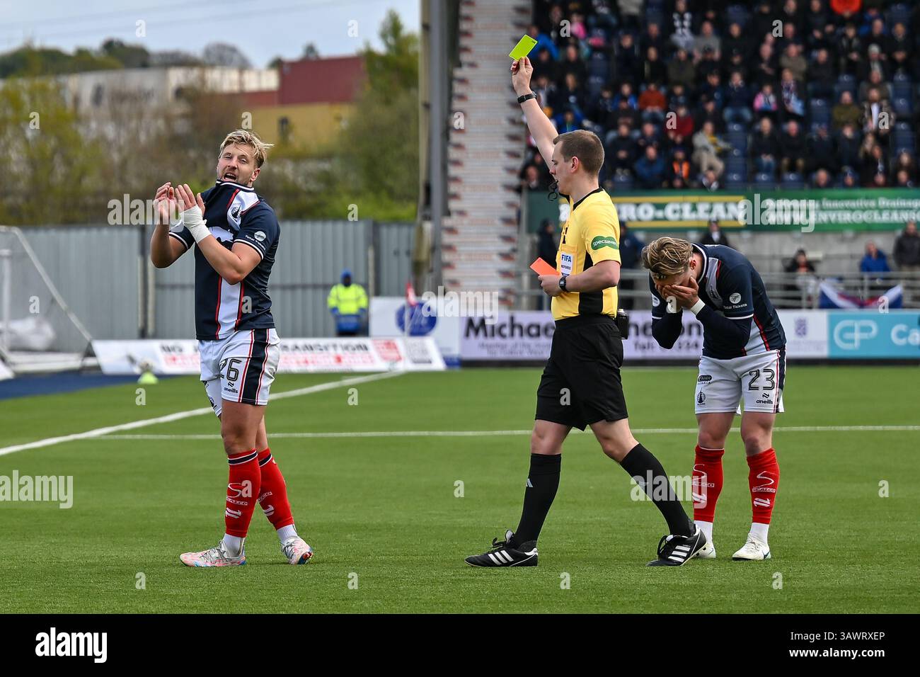 Falkirk, Scotland, UK. 19th April, 2025. Sean Mackie of Falkirk ...