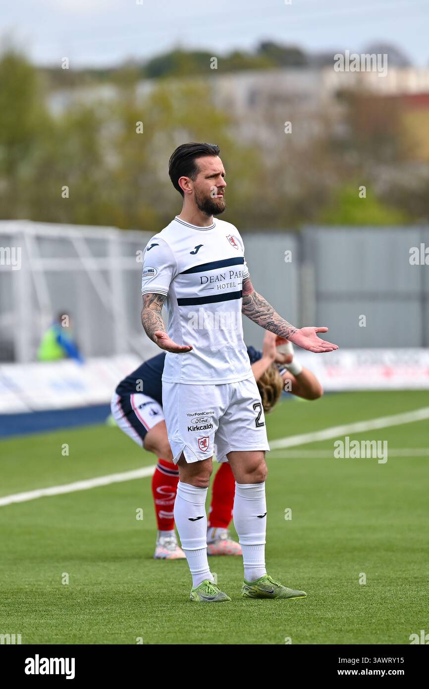 Falkirk, Scotland, UK. 19th April, 2025. Dylan Easton of Raith Rovers ...