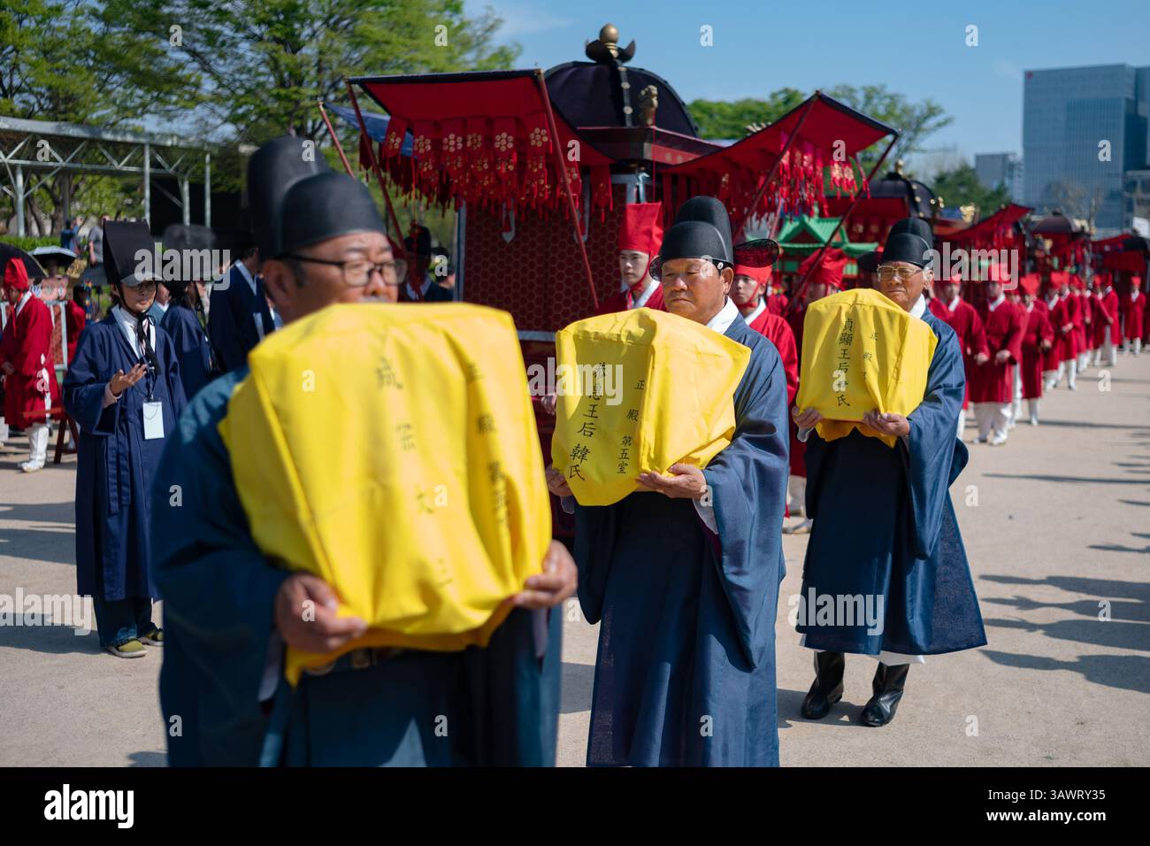Seoul, South Korea. 20th Apr, 2025. Spirit tablets of Joseon kings and ...