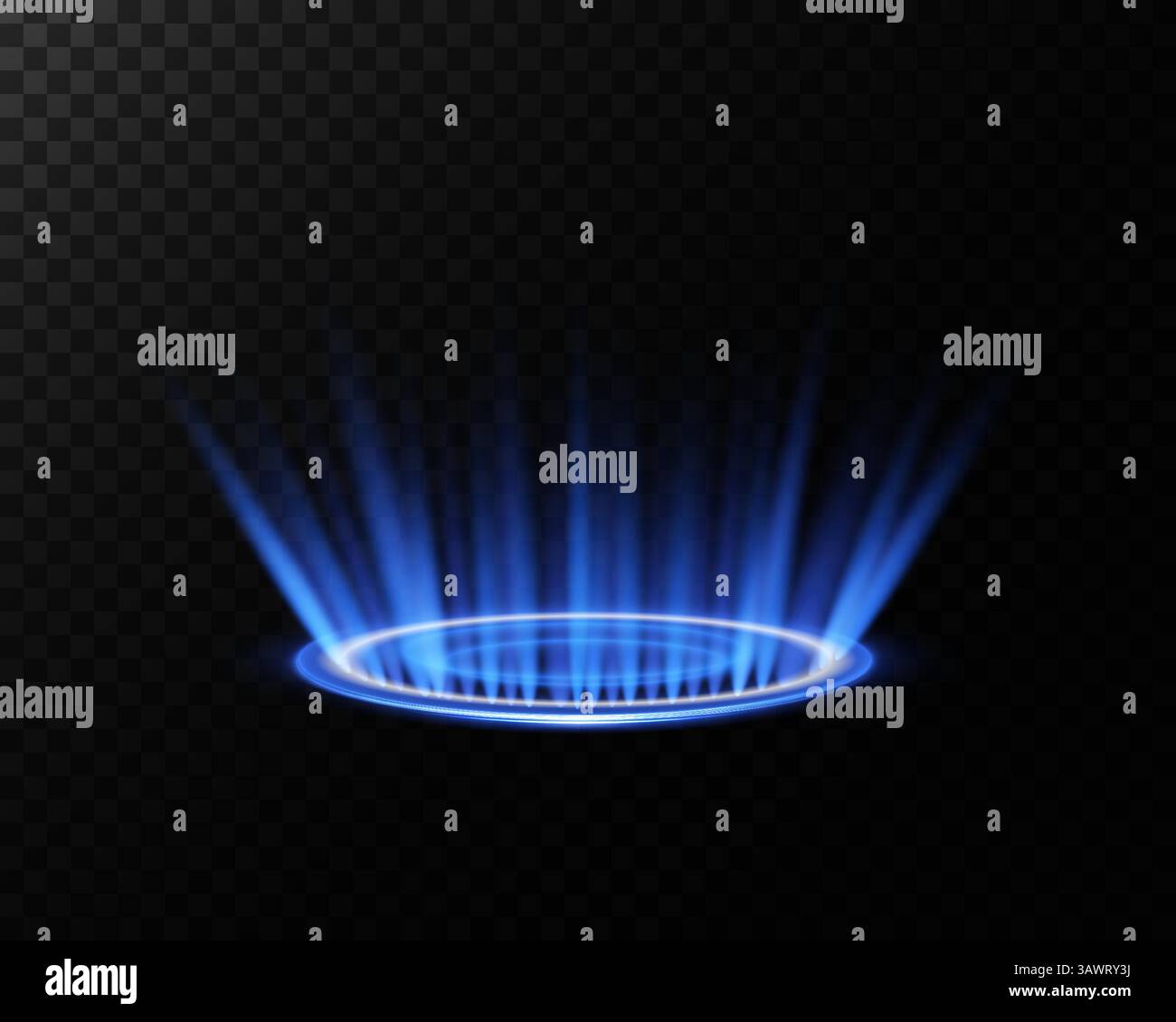 A Dynamic Blue Light Beam Circular Effect blends vibrant colors in an ...
