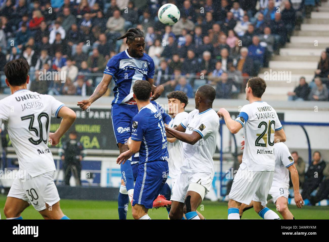 Gent, Belgium. 20th Apr, 2025. Gent's Leonardo Da Silva Lopes and Club ...