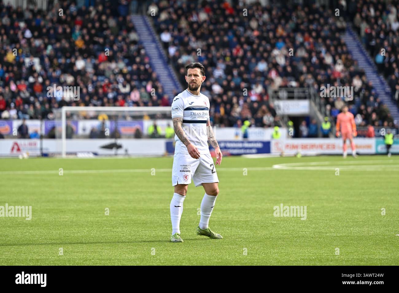Falkirk, Scotland, UK. 19th April, 2025. Dylan Easton of Raith Rovers ...