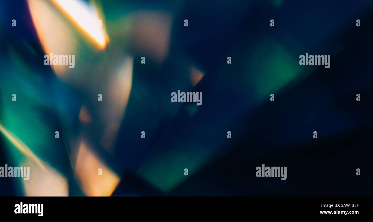 Flare light. Blur optical leak. Defocused blue yellow golden color lens ...