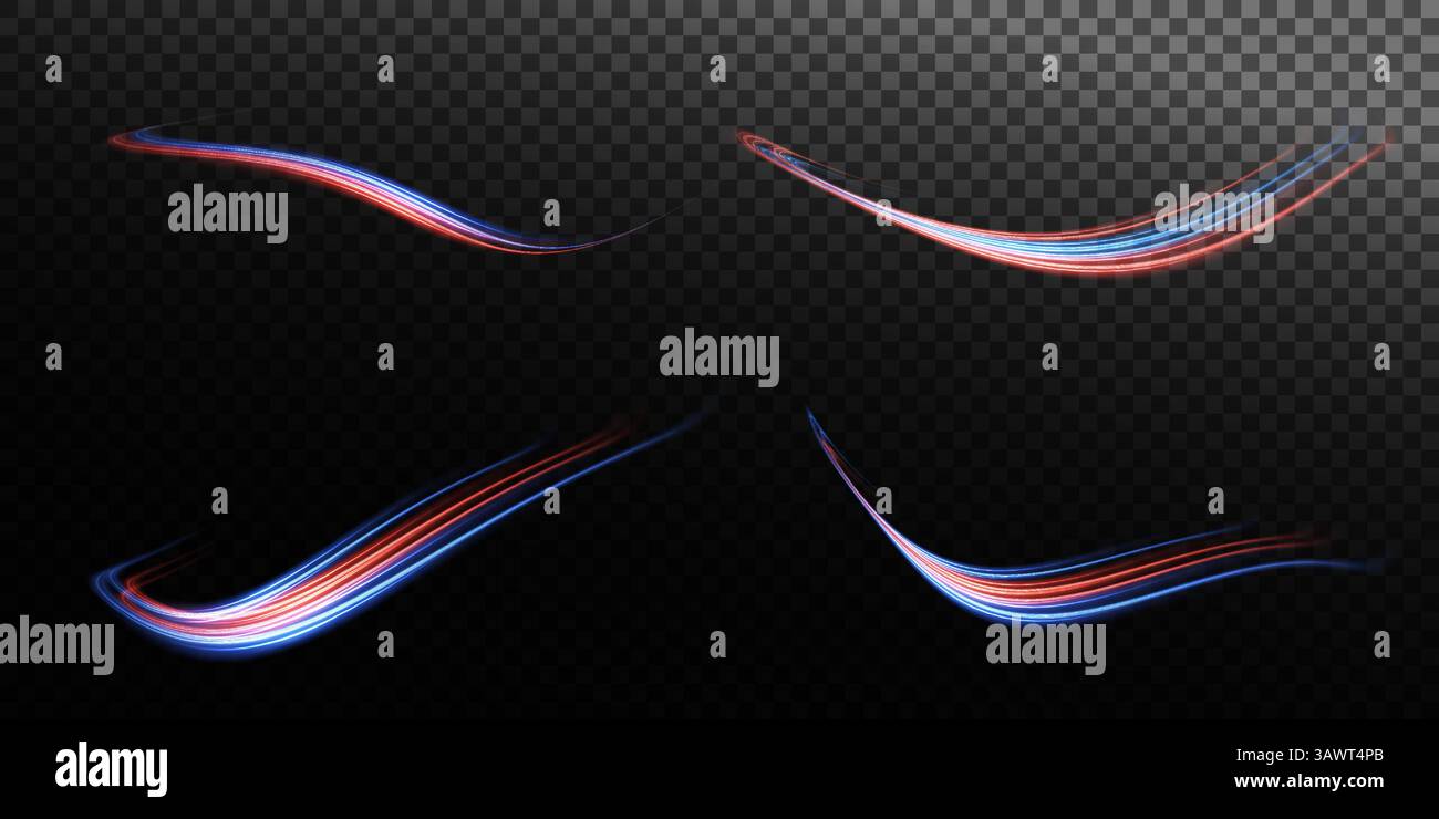 Dynamic Red and Blue Light Streaks that are perfect for creating ...