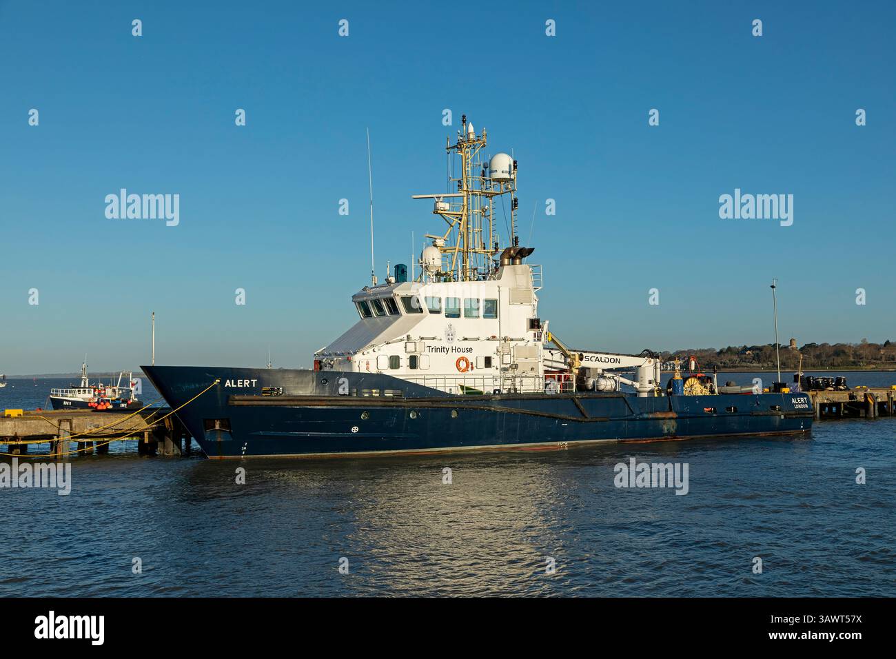 Trinity House support vessel Alert, haven, Harwich, Suffolk, England ...