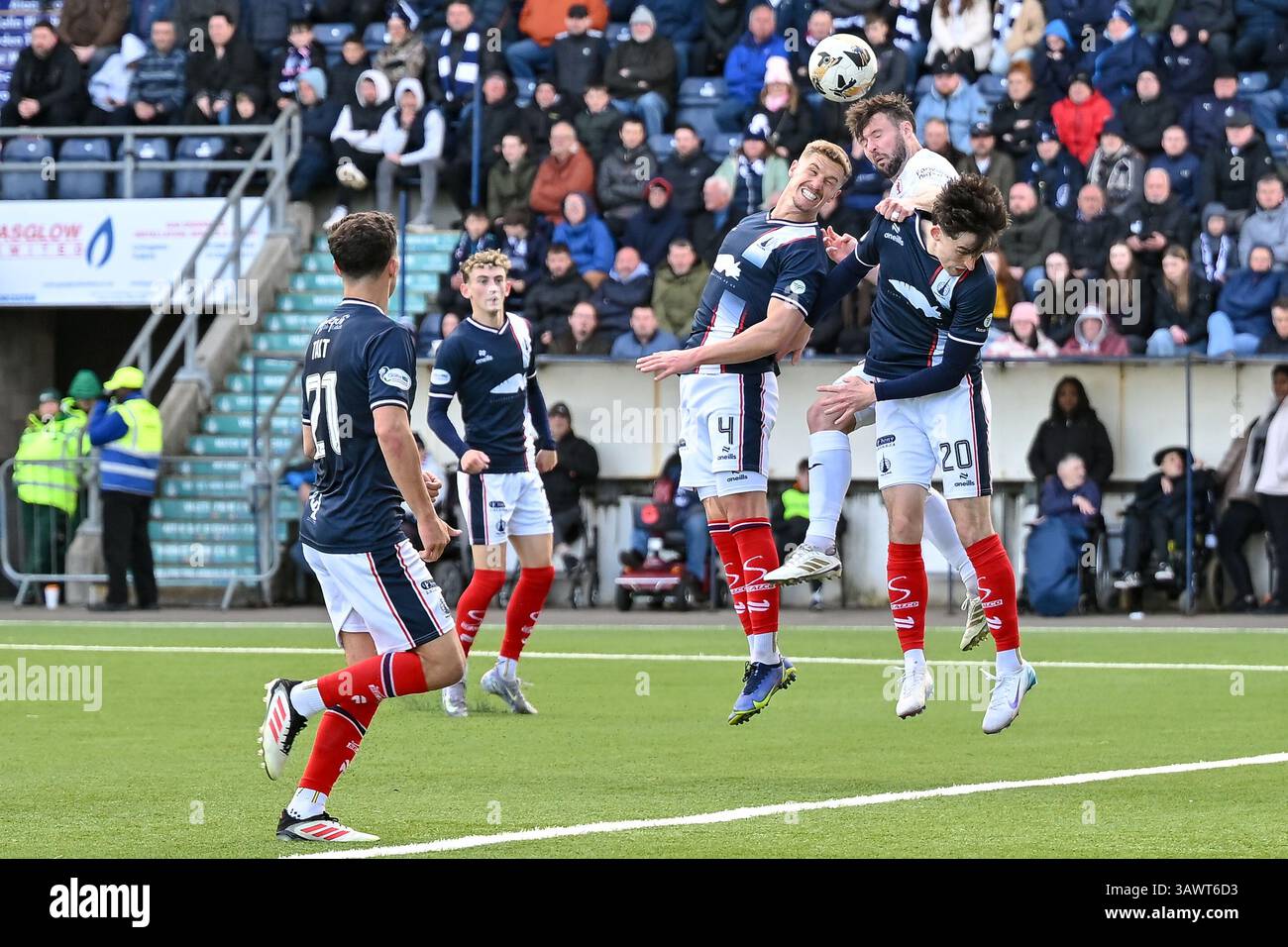 Falkirk, Scotland, UK. 19th April, 2025. Callum Fordyce of Raith Rovers ...