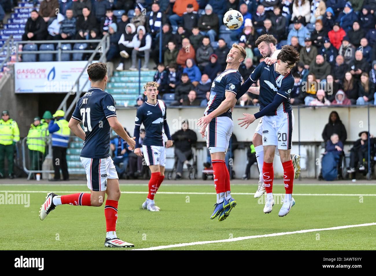 Falkirk, Scotland, UK. 19th April, 2025. Callum Fordyce of Raith Rovers ...