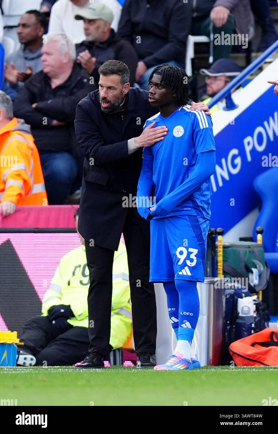 Leicester City's Jeremy Monga is subbed on during the Premier League ...