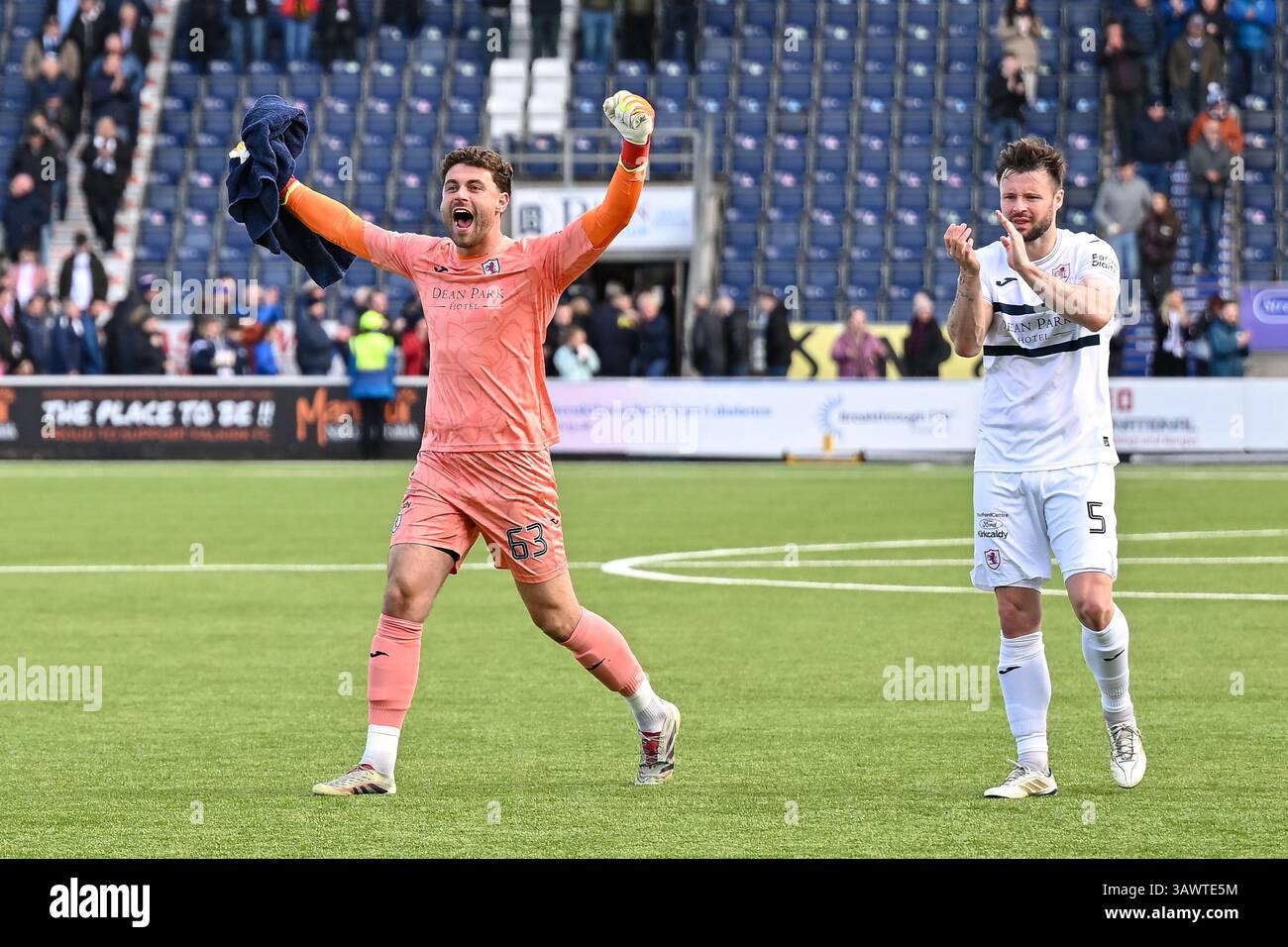 Falkirk, Scotland, UK. 19th April, 2025. Josh Rae of Raith Rovers and ...