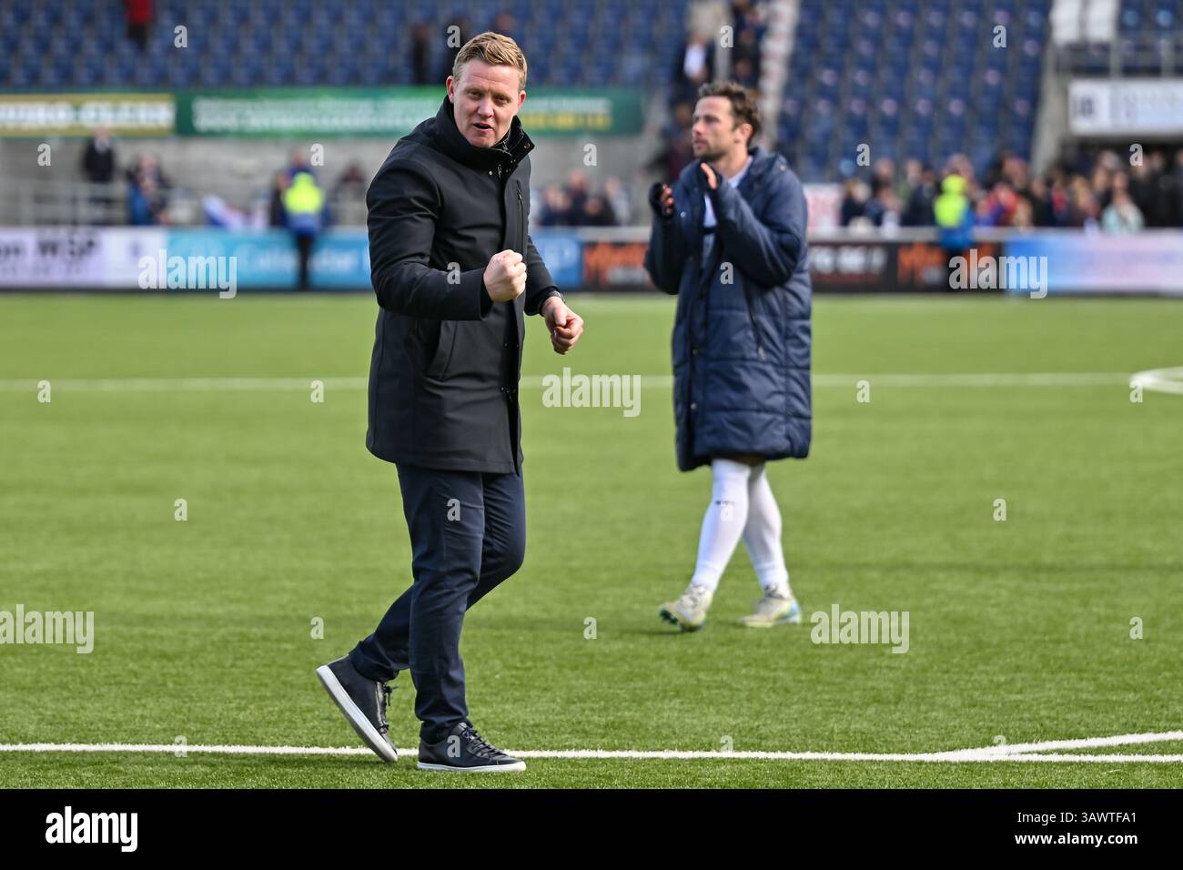 Falkirk, Scotland, UK. 19th April, 2025. Raith Rovers manager Barry ...